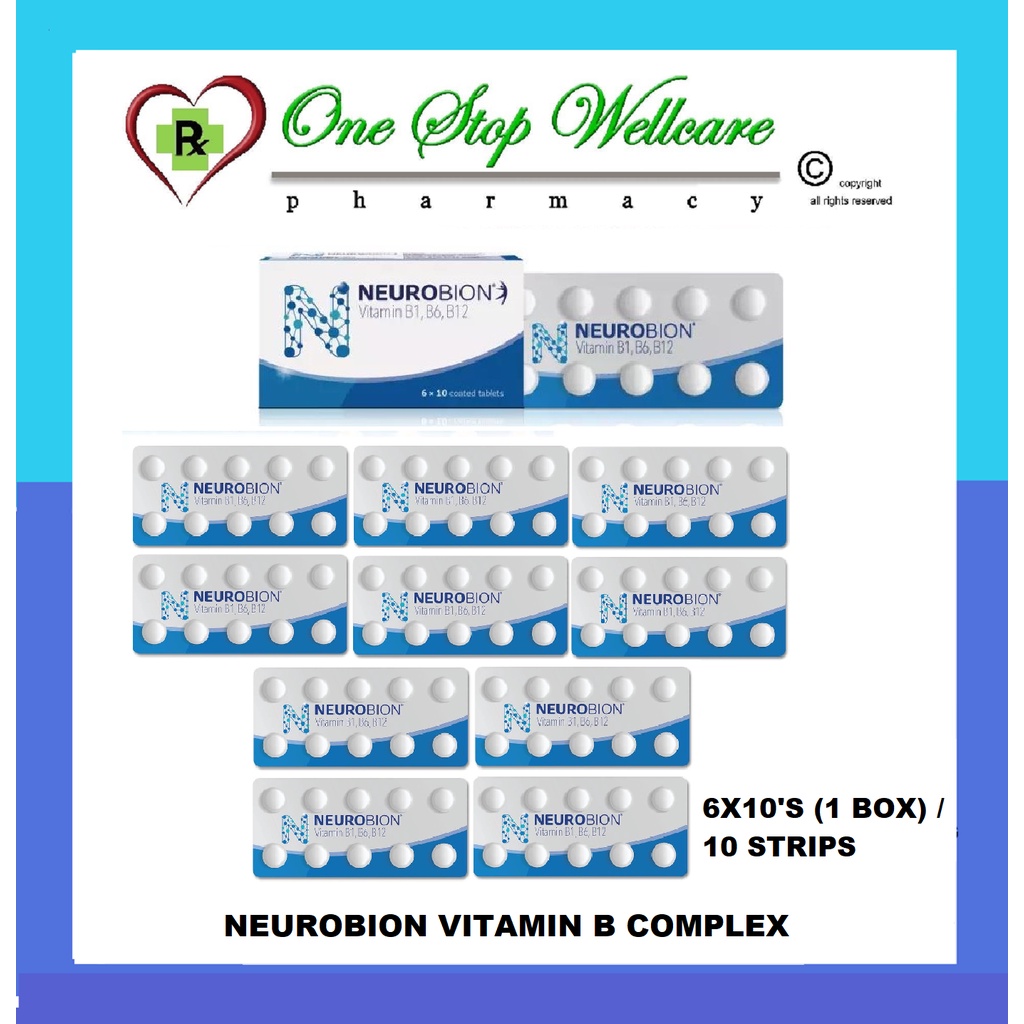 NEUROBION VITAMIN B COMPLEX 6X10'S (1 BOX) / 10 STRIPS (EXP:01/2026 ...