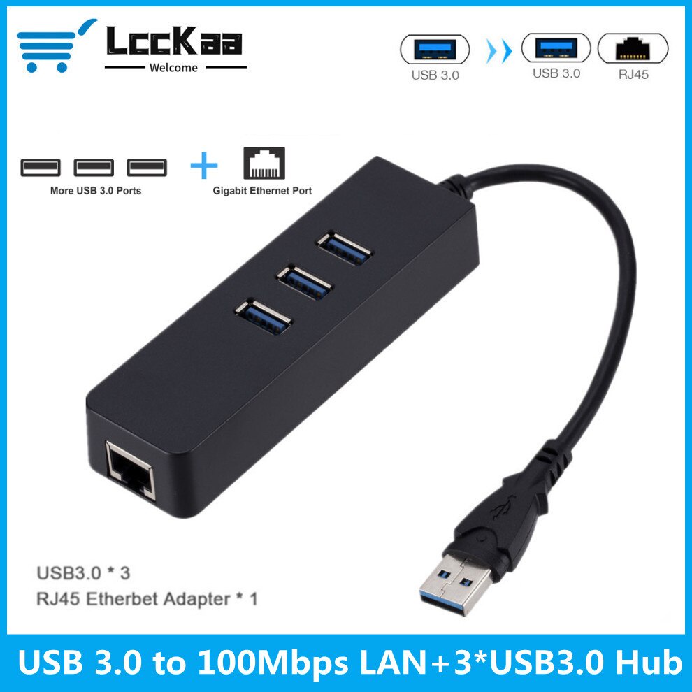 HUB USB Ethernet 3.0 To 100Mbps RJ45 Computer Xiaomi Mi Box 3/S Set-Top ...