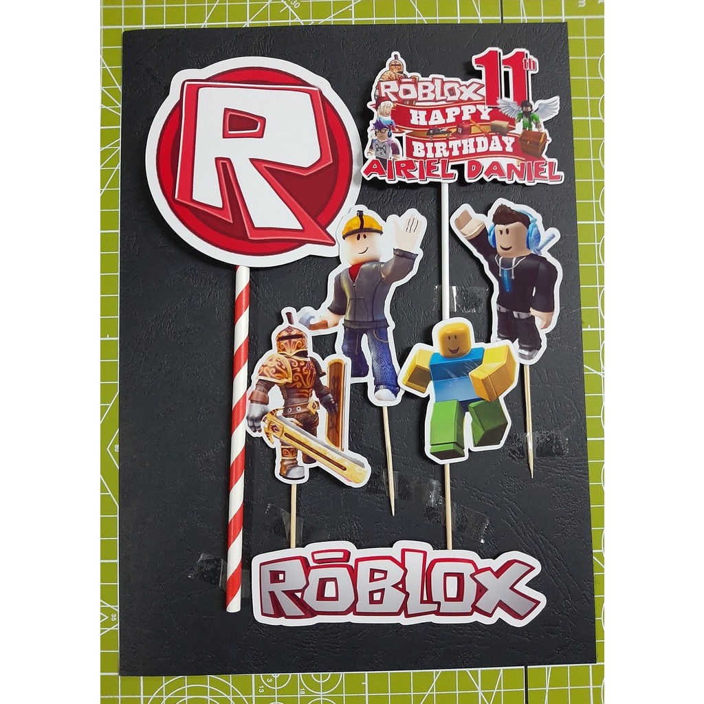 ROBLOX D02 Custom Cake Topper Happy Birthday Laminated Material ...