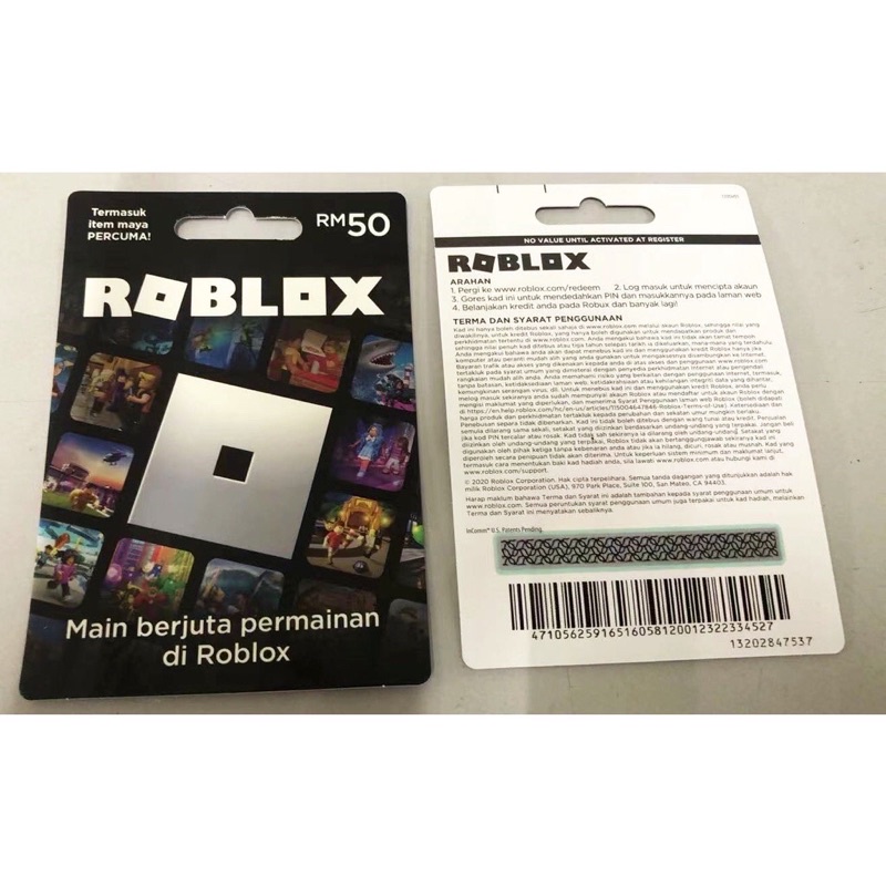 [READY STOCK] ROBLOX Reload Card Roblox Gift Card RM50 RM125 Robux Top ...