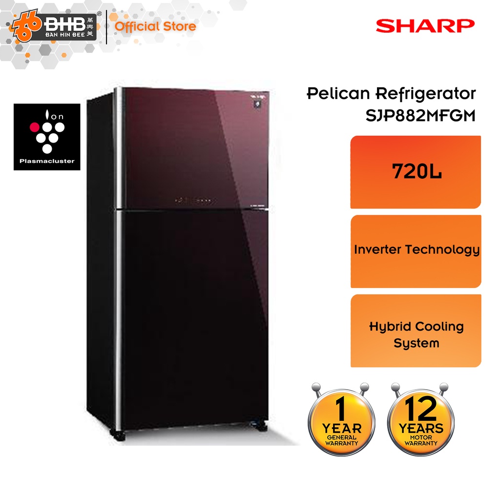 Sharp SJP882MFGM 720L Pelican Refrigerator J-Tech Inverter ...