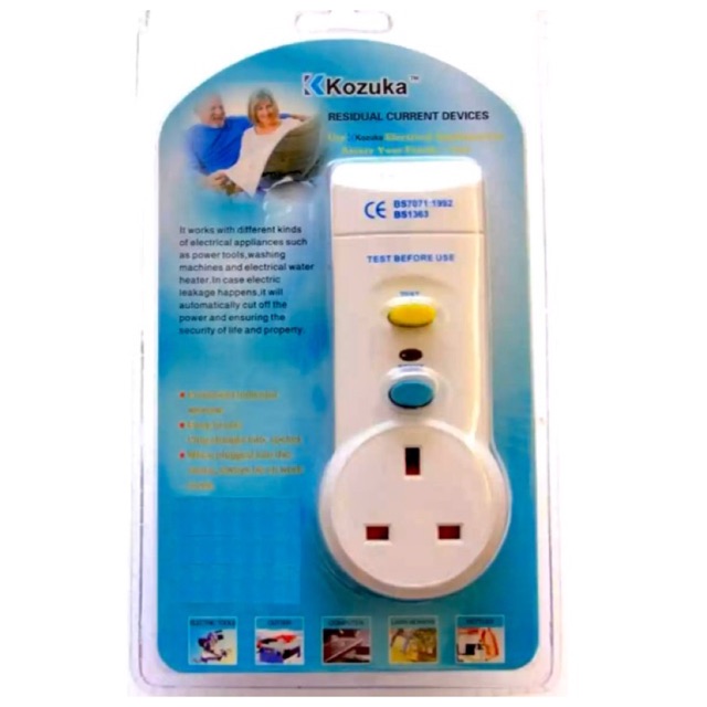 KOZUKA 13A Portable RCD / ELCB Socket Adaptor 30mA with Sirim Approve ...