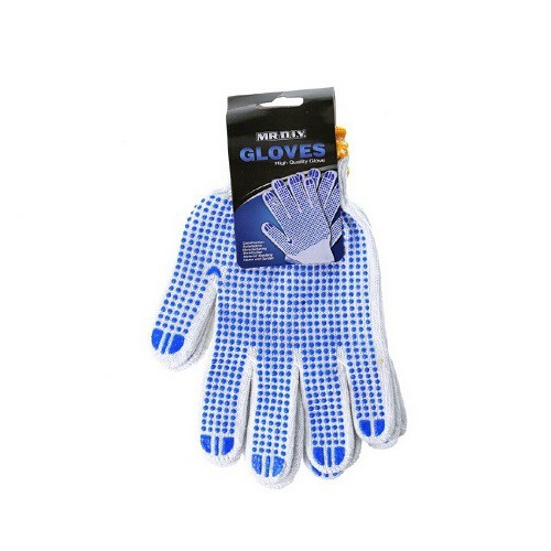 [Promotion] Mr.DIY Gloves With Blue Dots (2 Pairs) Value Pack Cotton ...