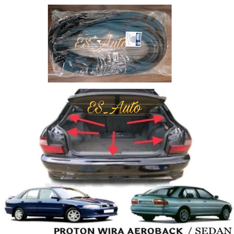 *ORIGINAL PROTON WIRA REAR BONNET TRUNK LID BOOT RUBBER / BELAKANG ...