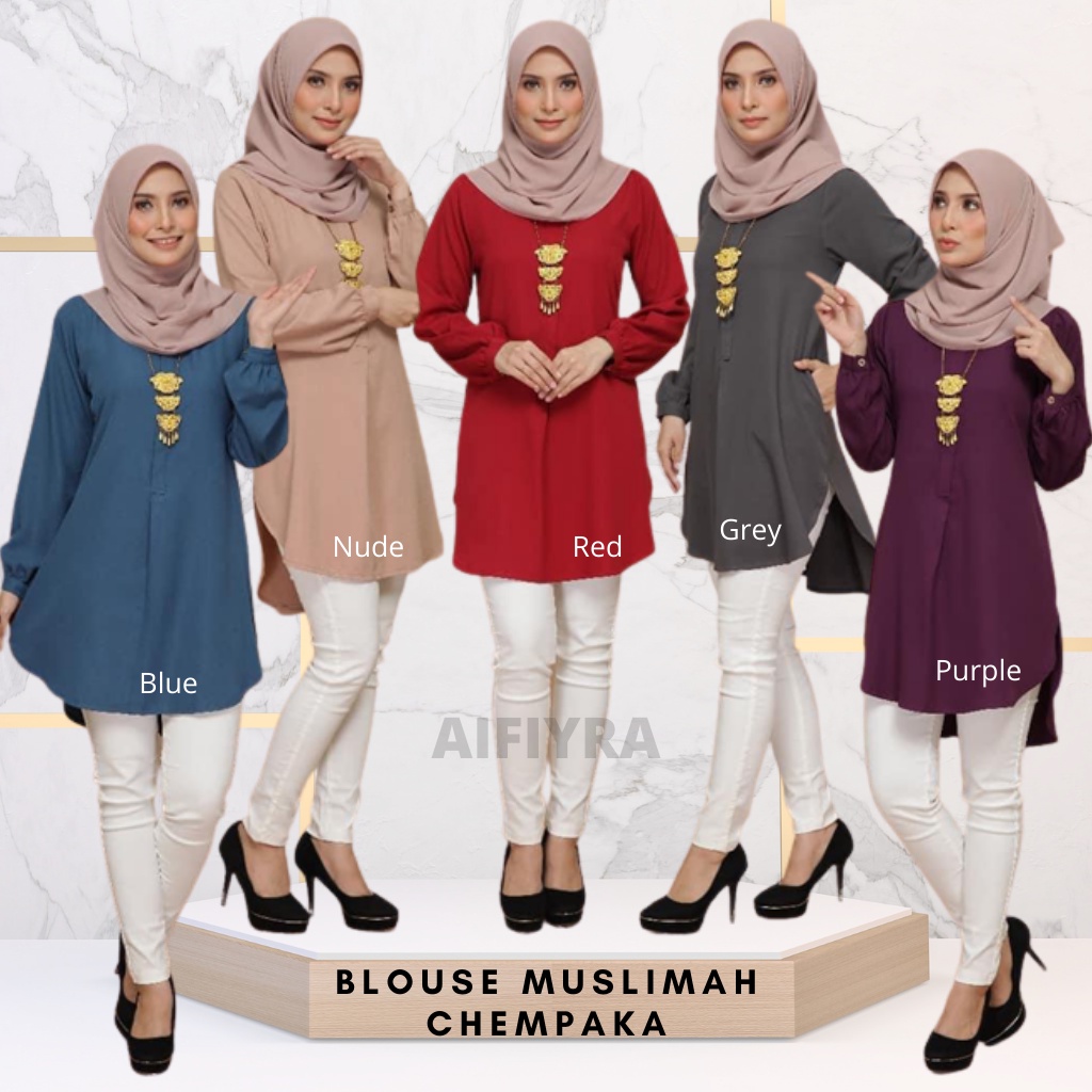Blouse Muslimah Anti Kedut | Blouse Labuh | Longgar | Ironless | Baju ...