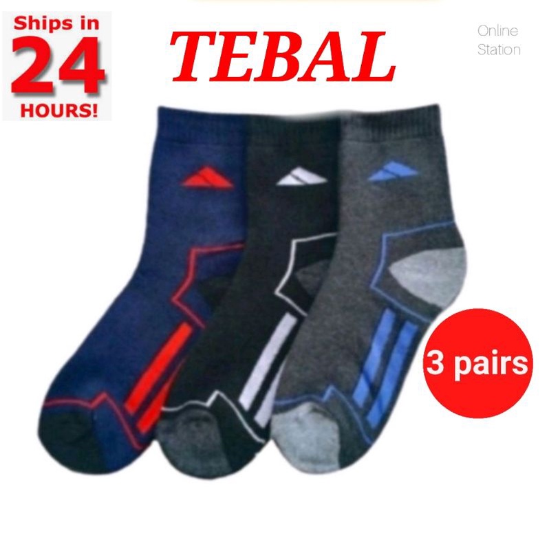 (3 Pairs) Bamboo Fiber Anti Smell Thick Breathable Socks/Stokin Stoking ...