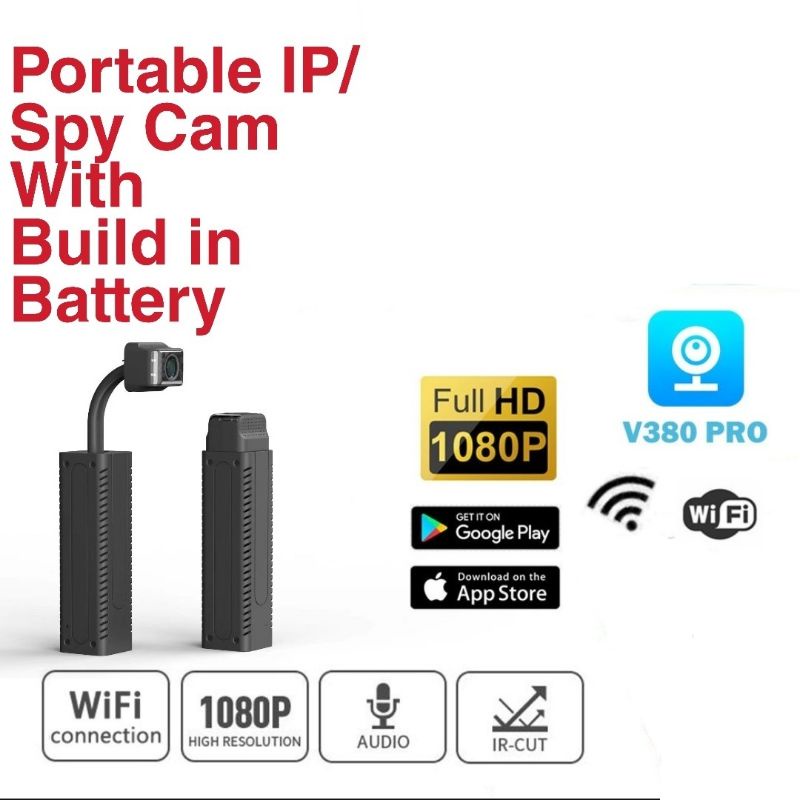 HD Portable IP Cam Spy Camera CCTV V380Pro App Wifi Adjustable Camera ...