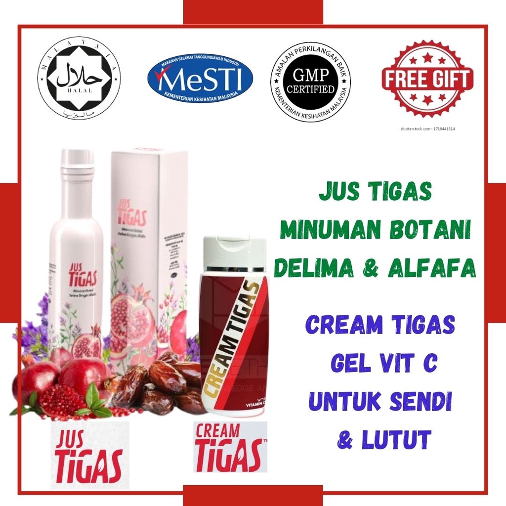 [ORIGINAL HQ] JUS TIGAS CREAM TIGAS Penawar Sakit Lutut dan Sendi ...