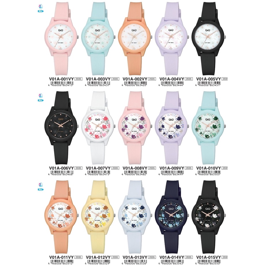Q&Q Japan by Citizen Ladies Rubber Analogue Watch VS13 / V01A | Shopee Malaysia