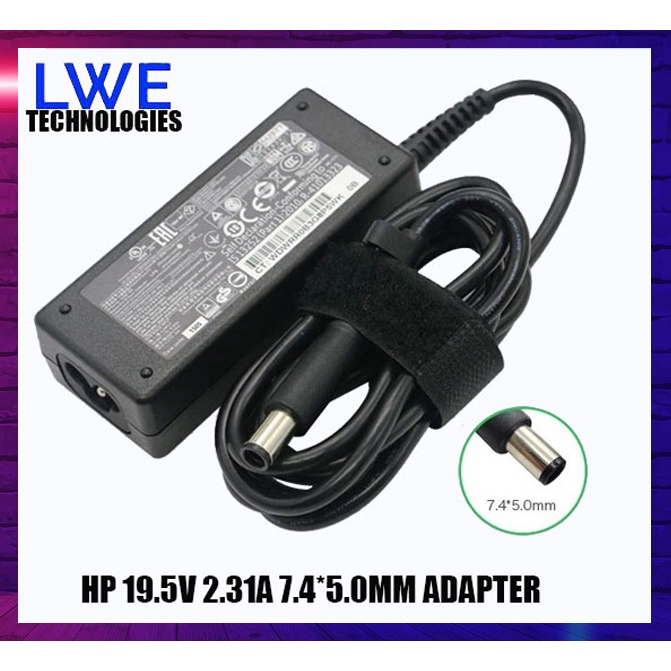 HP Compaq 19.5V 2.31A (45W) 7.4 x 5.0mm Notebook Charger Adapter ...