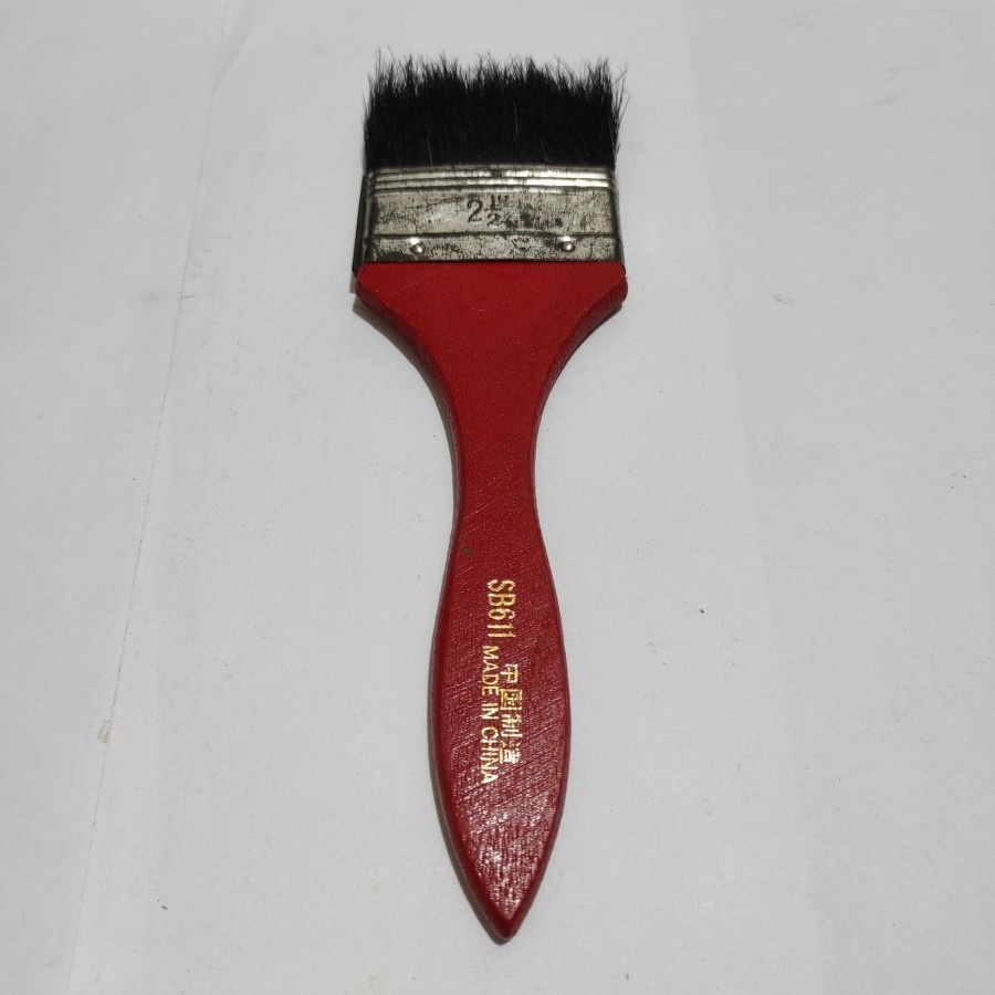 KAYU HITAM Paint Brush 2 1/2" Inch SB 611 2.5 Inch Wood Paint Brush Iron Wall Thin Bristle Black ...