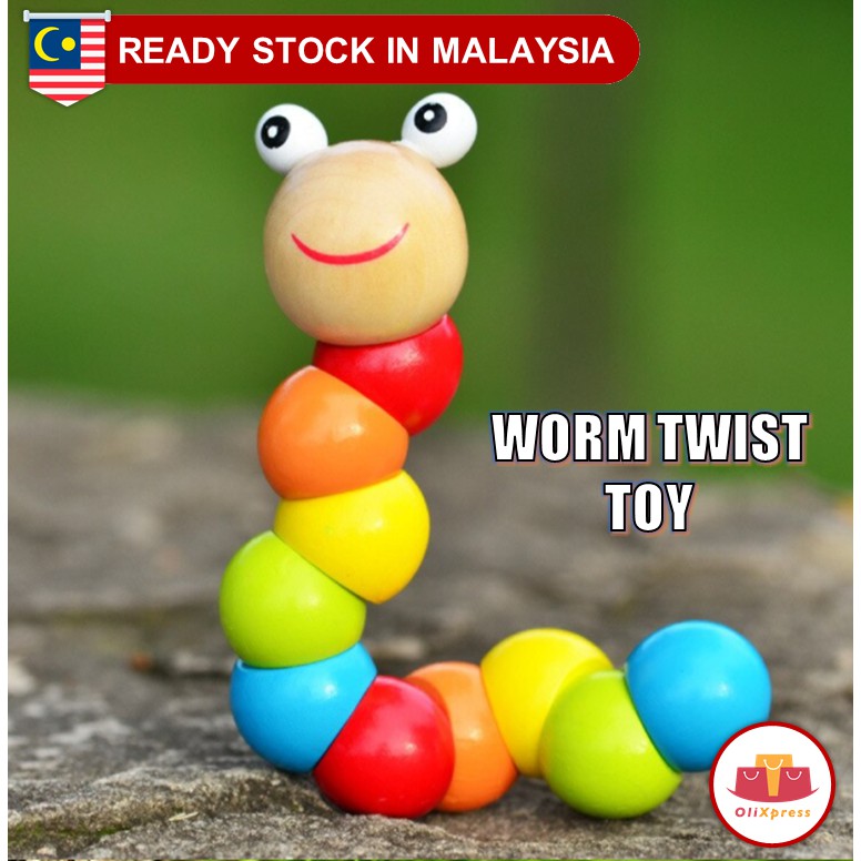 Wiggly Worm Kids Learning Development Bead Sensory Colorful Boys Girls ...
