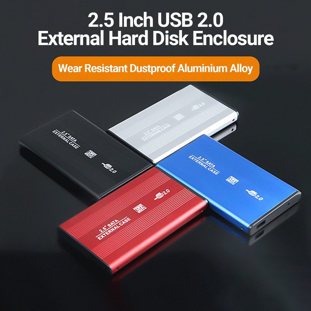 External Hard Disk Case USB 2.0 Cover HDD SSD 2.5 Inch 3.5 Casing Metal ...