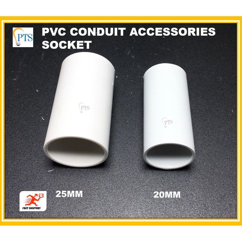 【100pcs】20MM (3/4") / 25MM (1") PVC CONDUIT ACCESSORIES - SOCKET ...