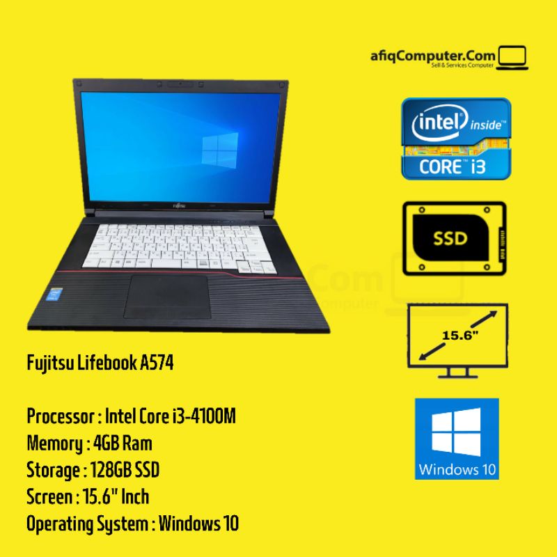 Laptop Refurbish / Fujitsu Lifebook A574 / Intel Core i3 / 4GB Ram ...