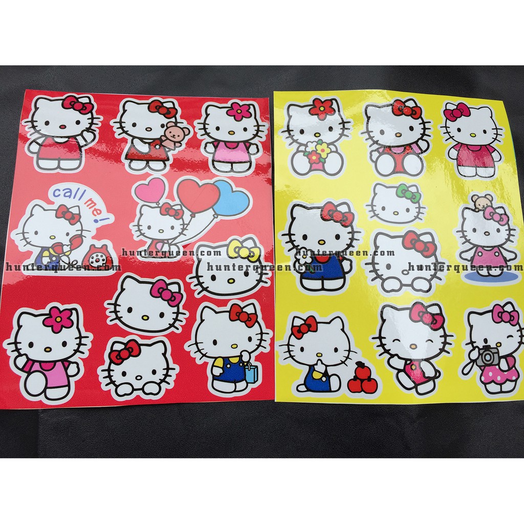 Hello Kitty sticker set. Decorative Logo, sticker printed on request ...
