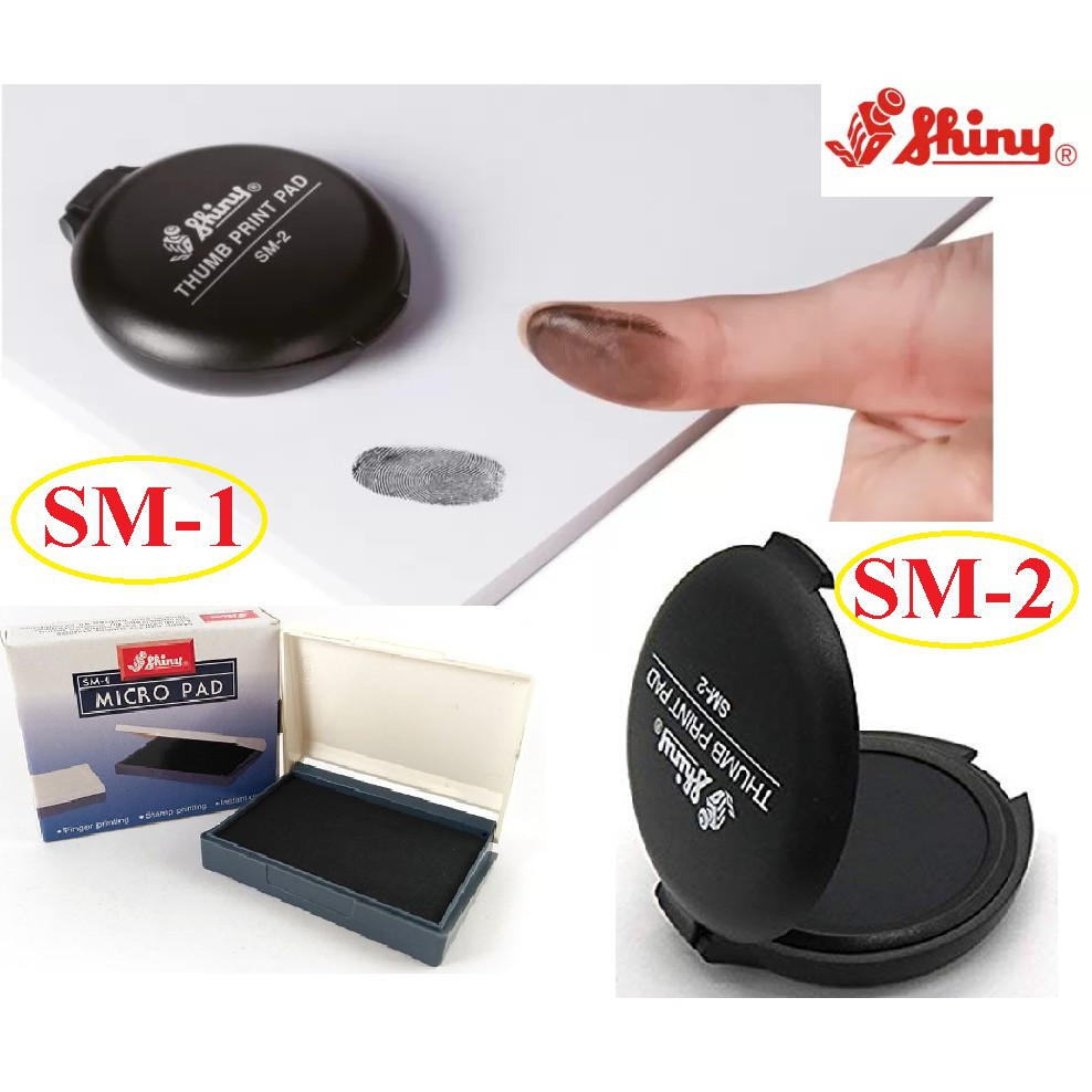 SHINY SM-1 SM-2 Finger Thumb Print Pad / Thumb Print Pad COP Jari STAMP ...