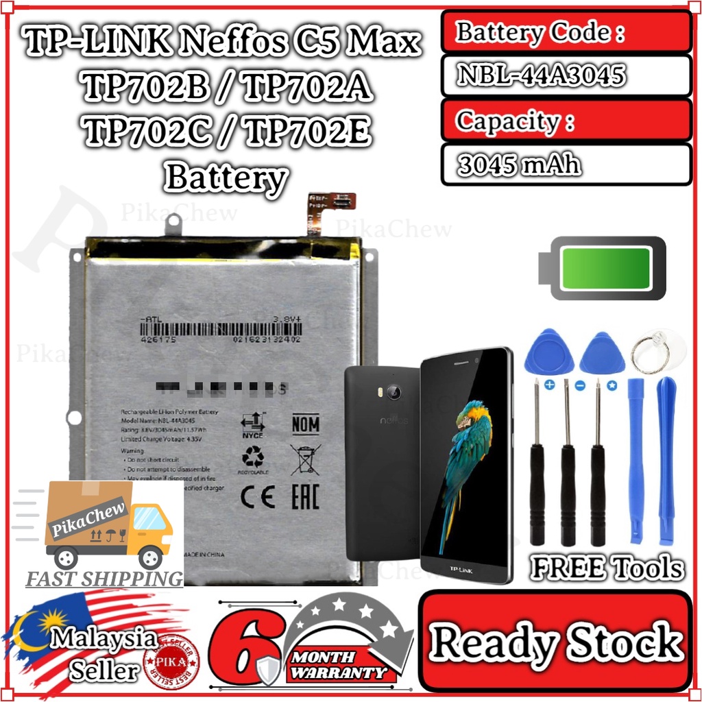 100% Original TP-LINK Neffos C5 Max TP702B / TP702A / TP702C / TP702E Battery Bateri NBL-44A3045 ...