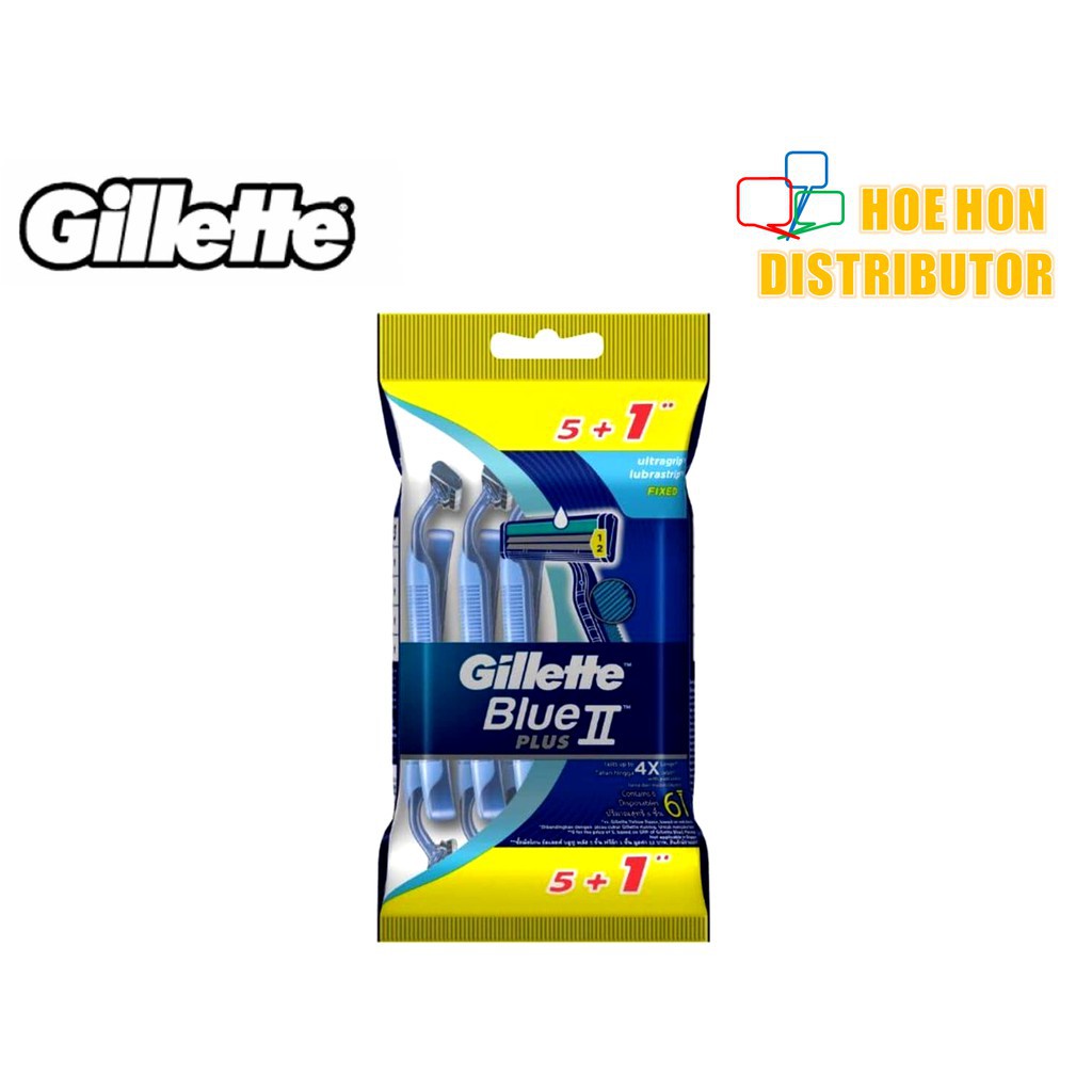 Gillette Blue 2 / Blue II Plus Disposable Razor 5+1 (ORIGINAL) | Shopee ...