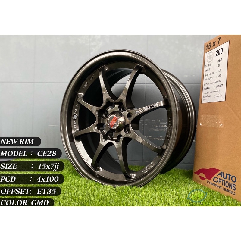 auto option ce28 15x7jj 4x100 et35 5.2kg new sport rim 🇹🇭🇹🇭🇹🇭 | Shopee ...