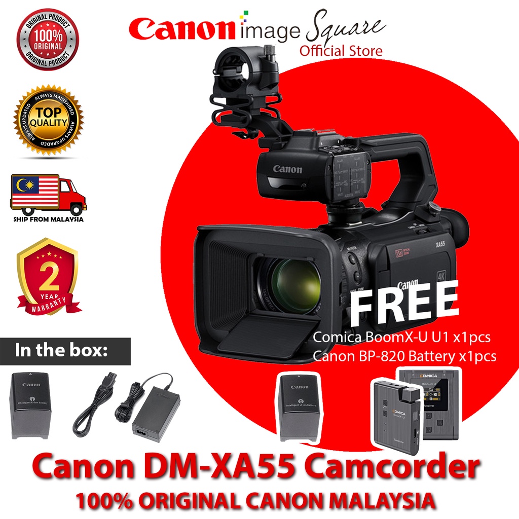 Canon DM-XA55 XA 55 XA55 UHD 4K30 Camcorder with Dual-Pixel Auto focus ...