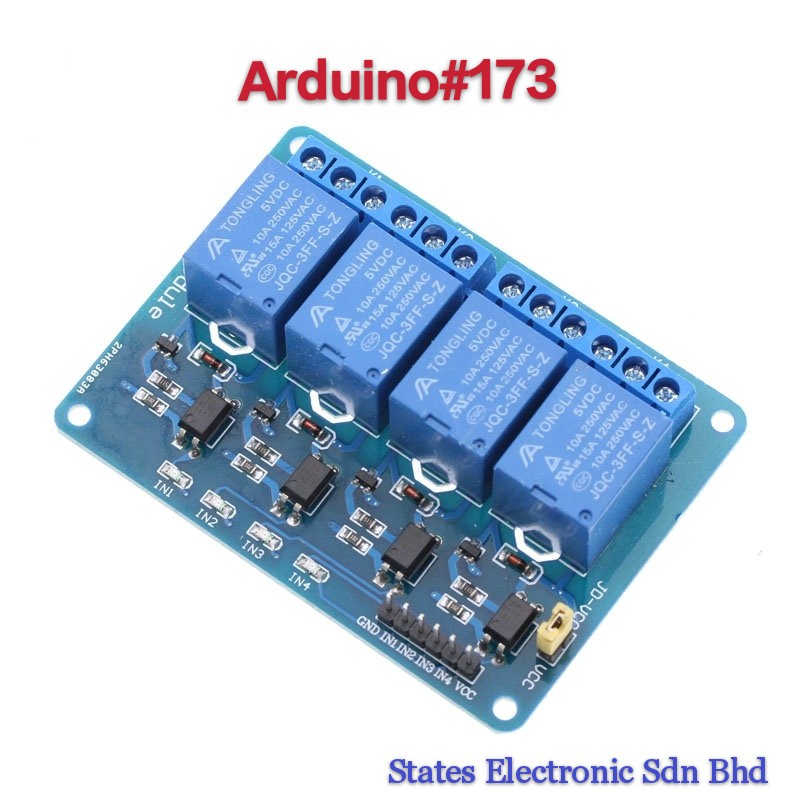 Arduino#173 5VRM-4C 4-Channel 5V Relay Module with Optocoupler Isolation | Shopee Malaysia