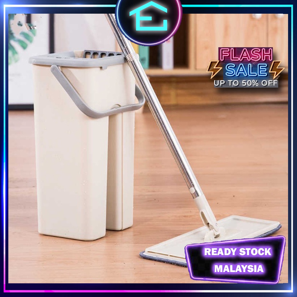 🔥Flash Sale🔥 2 In 1 Mop Magic Flat Mop with Bucket Dry and Wet ...