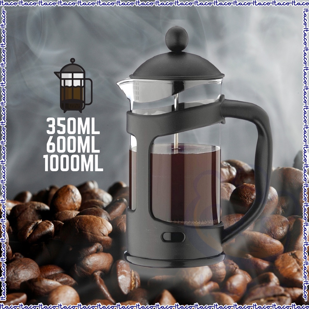 ITACO French Press Coffee Maker Heat Resistant Glass Tea Pot Filter ...