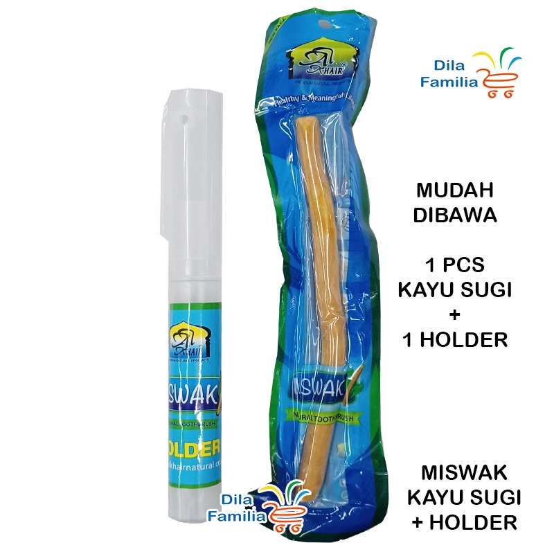 Kayu Sugi Miswak with Holder Original Al Khair Toothbrush Araaq Kayu ...
