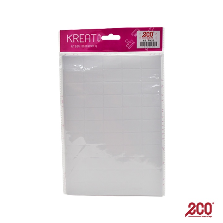 Kreati White Colour Rectangle Sticker (15 Sheets) - AD-L008-T02-13 - AD ...