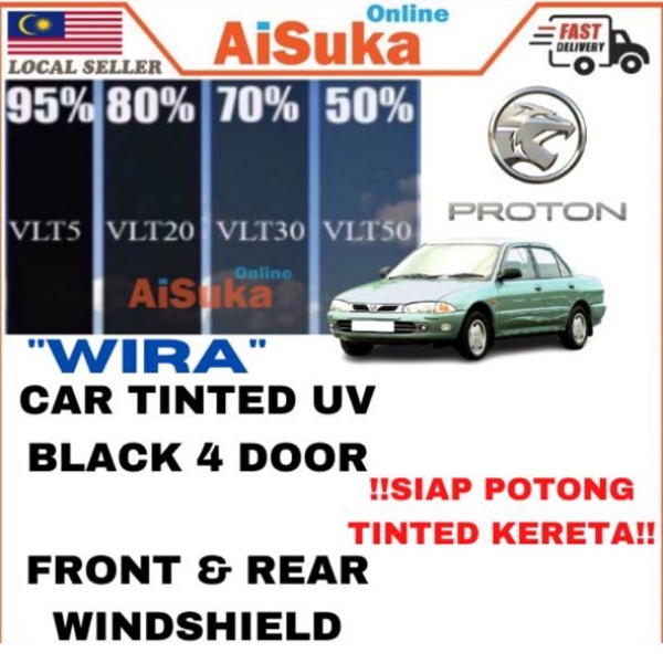 Proton Wira 4 Door Tinted UV Hitam(Gelap 50% 70% 80% 95%) Siap Potong ...