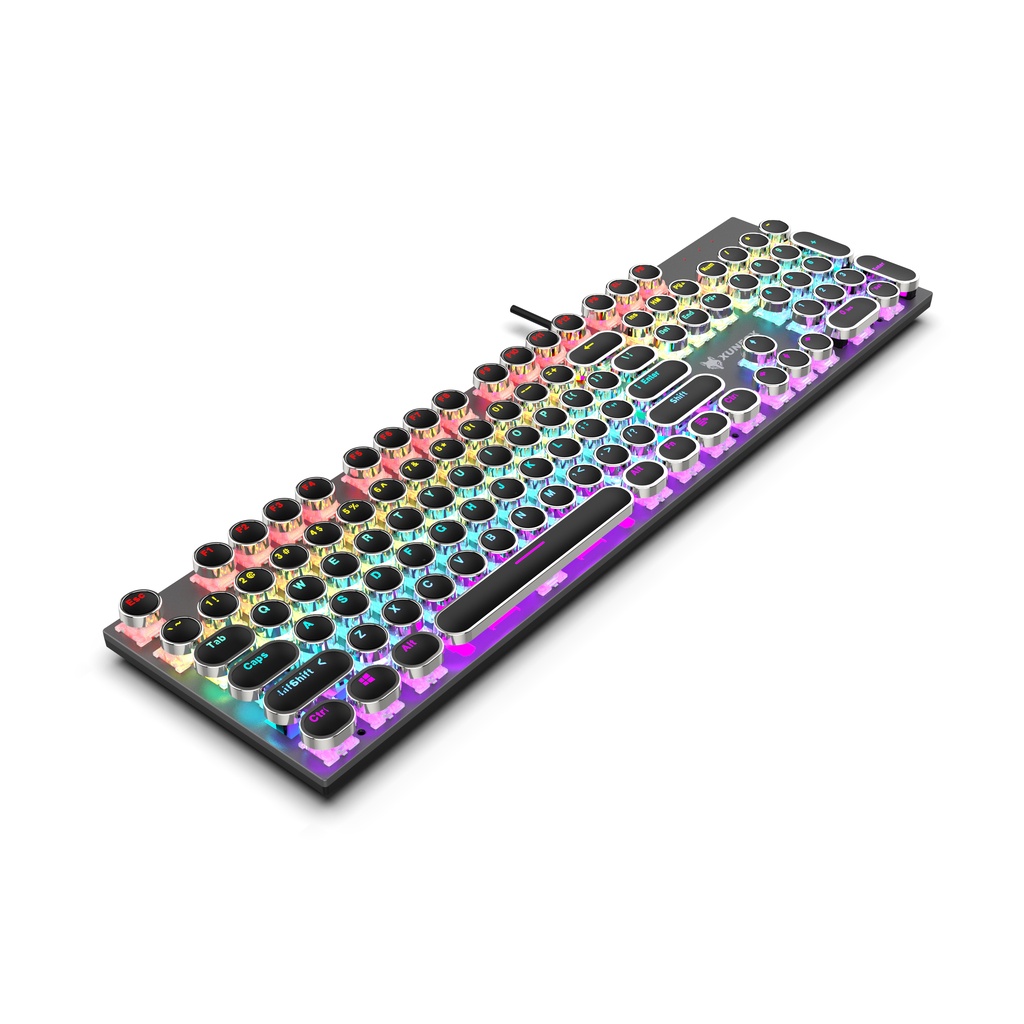XUNFOX K50 Gaming Mechanical Keyboard USB Luminous Color Wired 104 keys ...