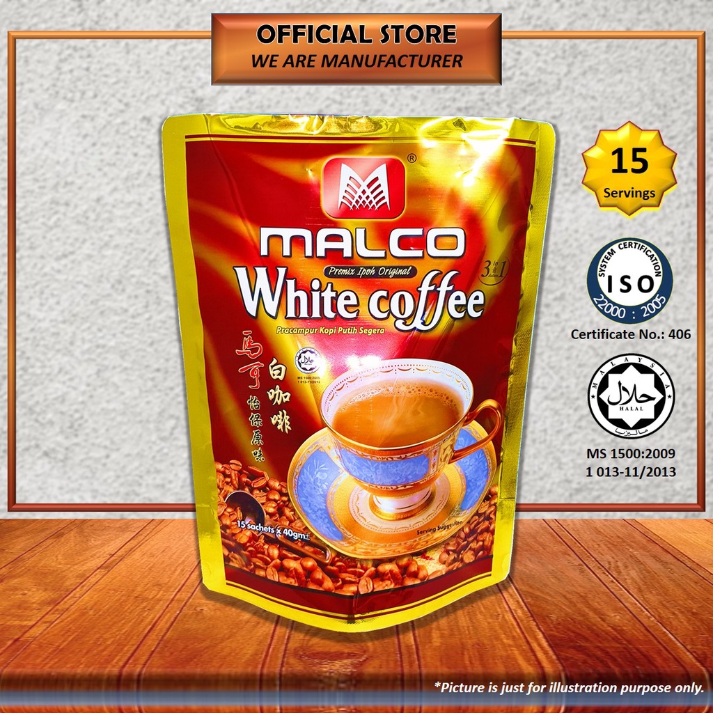 3 in 1 Original White Coffee | Ipoh | Malco | HALAL | 15 Sachets ...