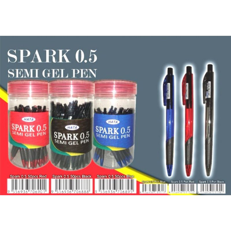 HATA SPARK SEMI-GEL BALL PEN 0.5MM ( 50PCS/BOX ) | Shopee Malaysia