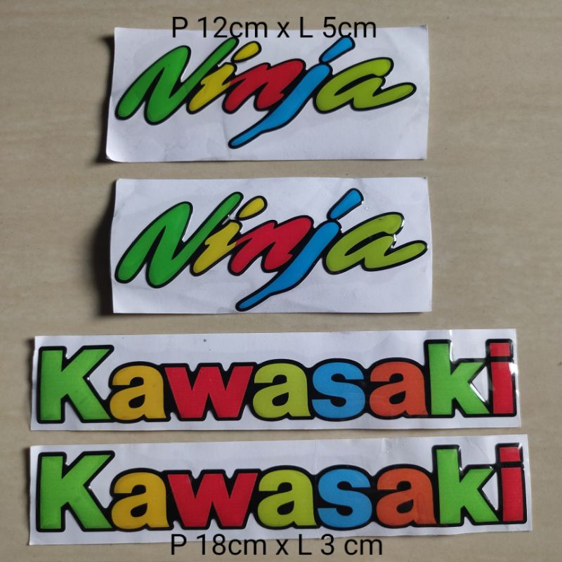 Kawasaki NINJA 3D embossed rubber sticker emblem Thai color thailook ...