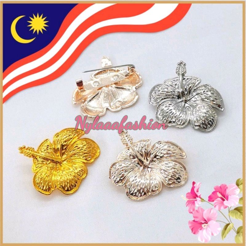 🇲🇾🌺 Merdeka Brooch Hibiscus Kerongsang Bunga Raya / Wau Pin Bahu Pin ...