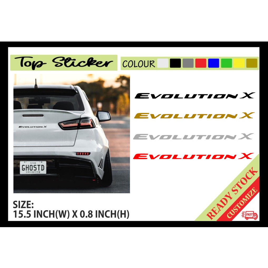 EVOLUTION X CAR STICKER MITSUBISHI LANCER EVO X INSPIRA BODYKIT ...