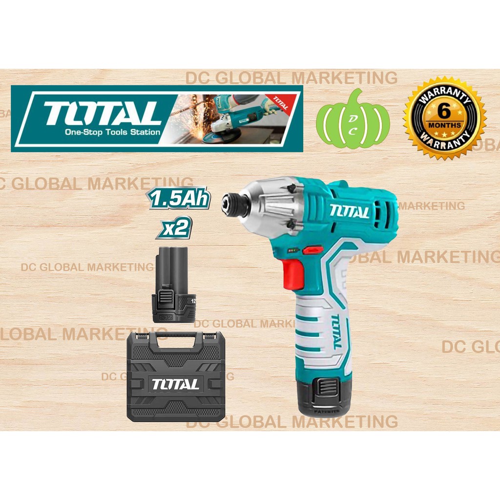 TOTAL Impact Driver Cordless Drill Combo 12V 100Nm TIRLI1201 20Nm ...