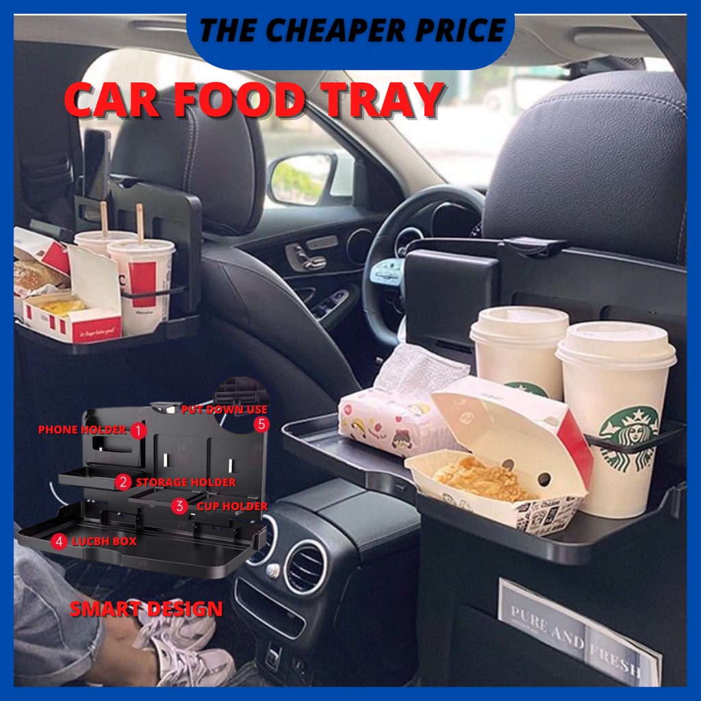 Foldable Car Food Tray With Bottle Cup Holder Steering Wheel Table Car ...