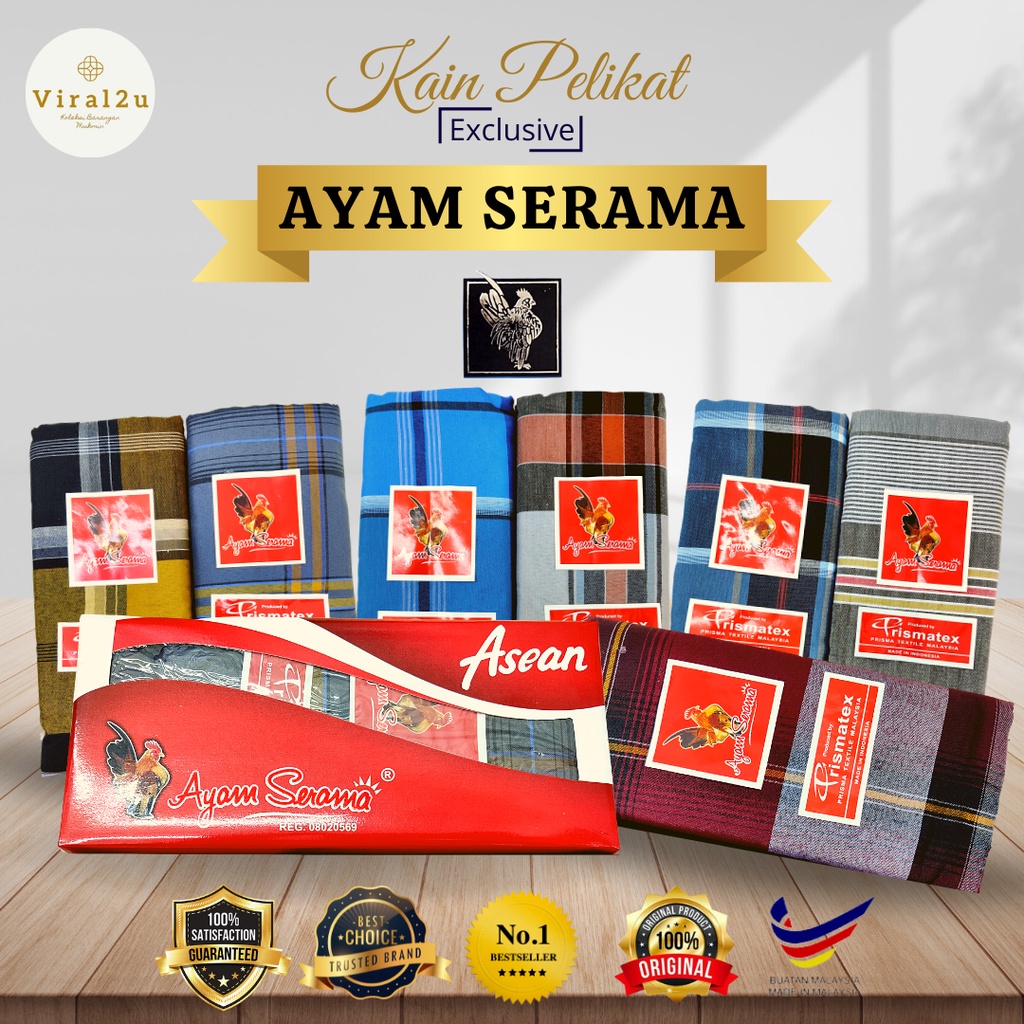 Kain Pelikat Ayam Serama (Original) | Pelbagai Design & Warna. | Shopee ...