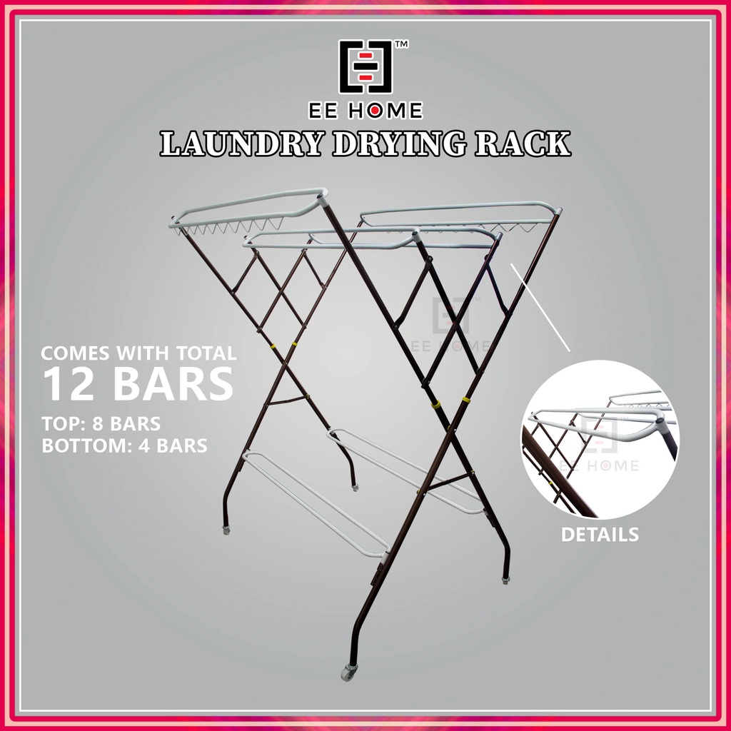 EE HOME Foldable Mobility Laundry Drying Rack Clothes Hanger Clothing ...