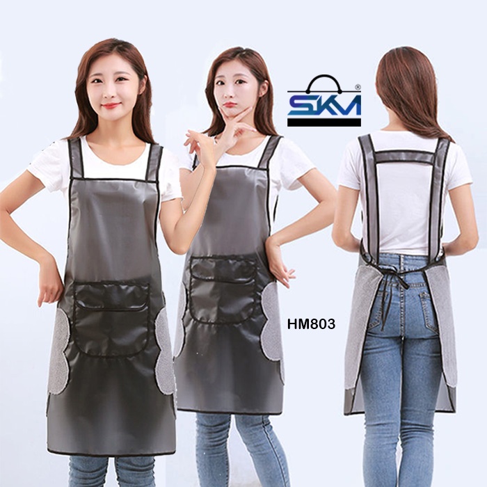 SKM Black Transparent Waterproof And Oil-Proof Apron HM803 Apron ...
