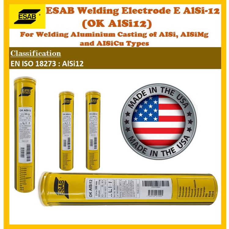 ESAB Welding Electrode E AlSi-12 (OK AlSi12) - Welding Aluminium ...