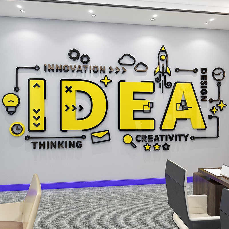 【DDM】Ready Stock Free Shipping idea 3D Acrylic Office Wall Stickers ...