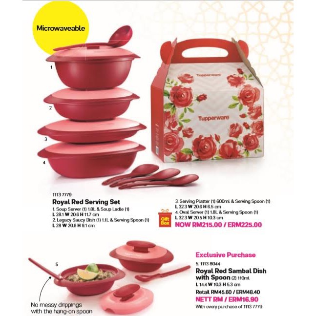 Tupperware Royal Red Serving Set | Shopee Malaysia