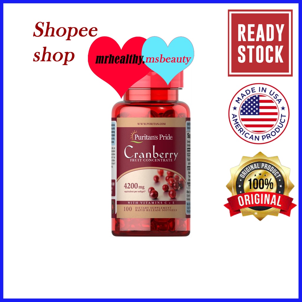 Puritans Pride Cranberry Fruit Concentrate with Vitamin C & E, 4200 Mg ...