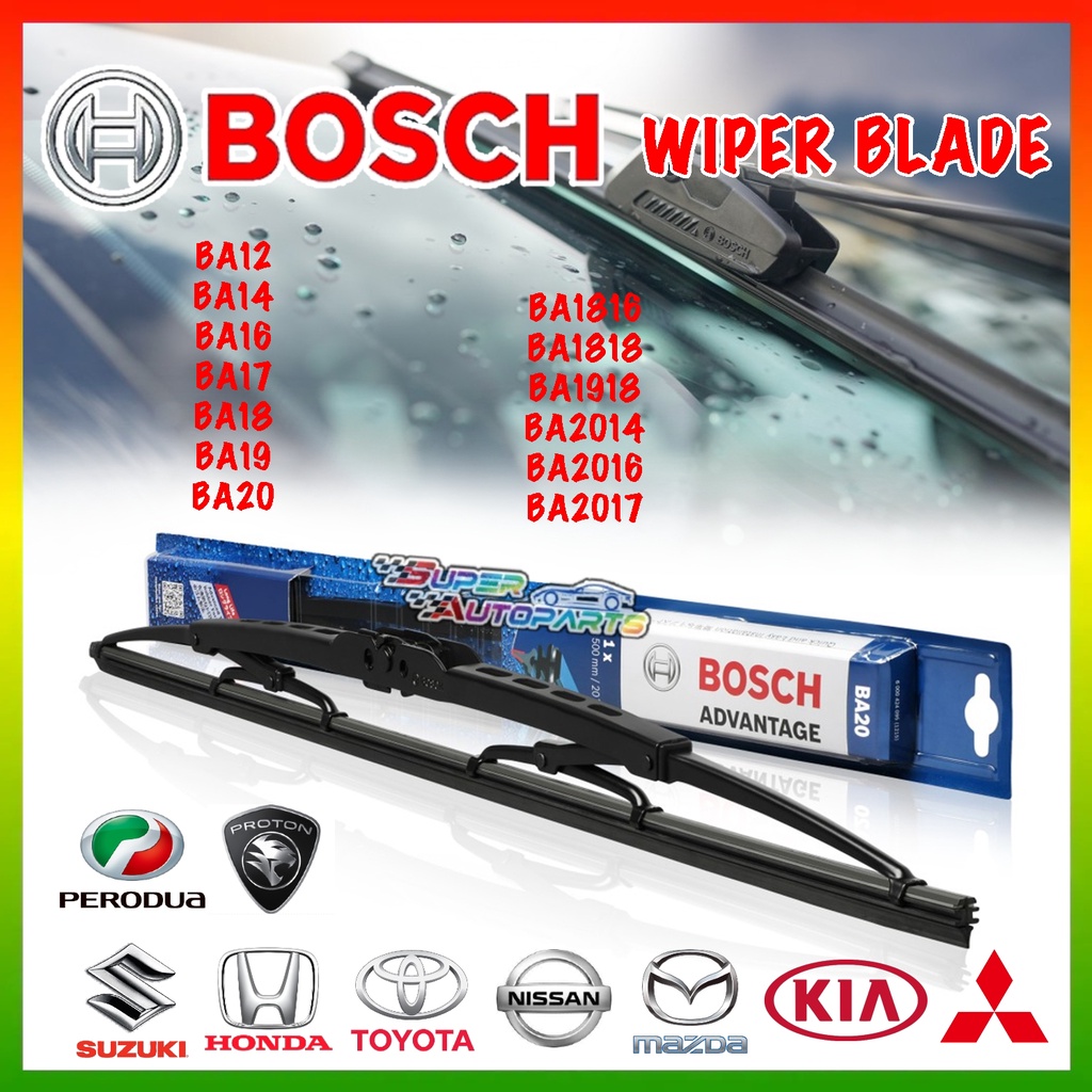 BOSCH Advantage Car Windshield Wiper U-Hook Type for Perodua / Proton / Toyota / Honda / Nissan ...