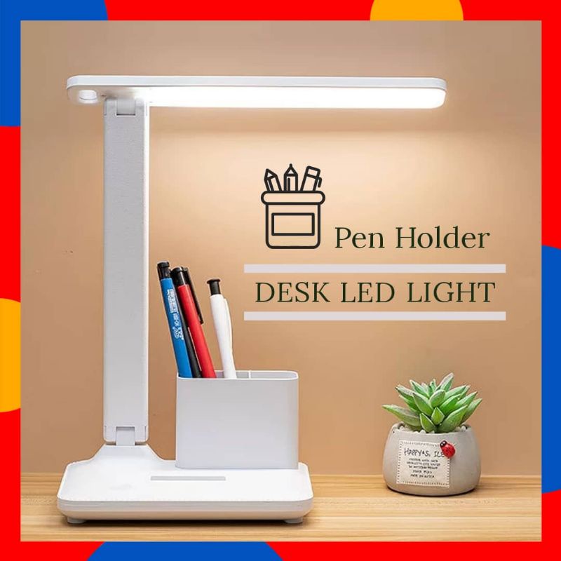 Rechargeable Table Lamp LED Night Light 3 Brightness Adjustable Study ...