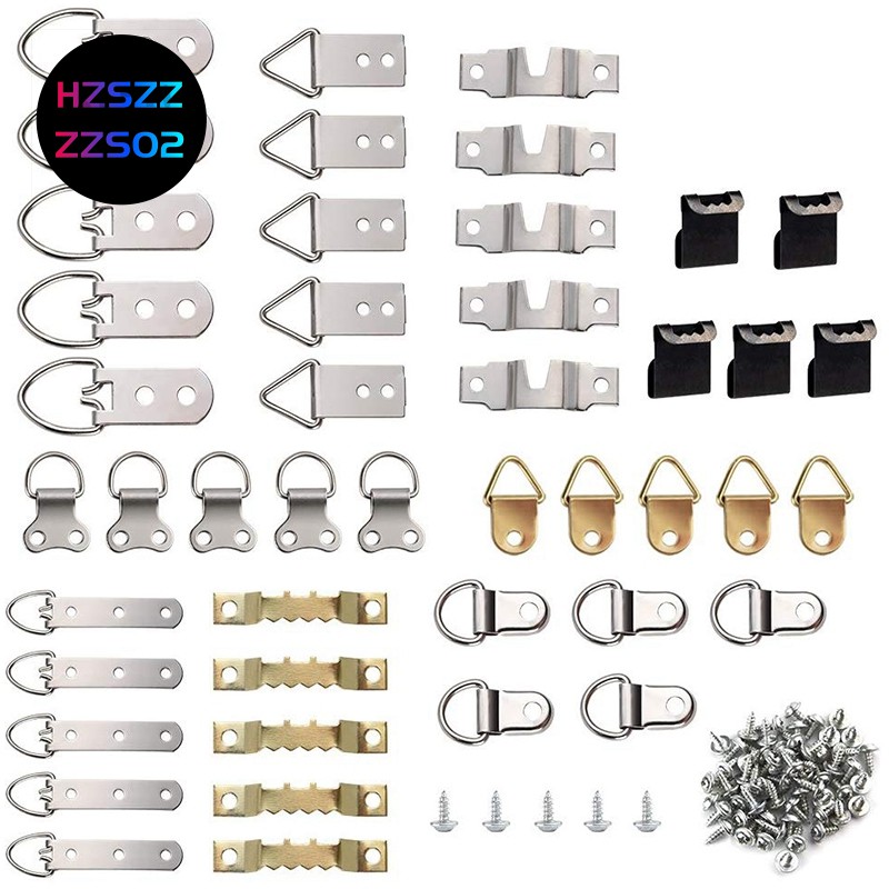 140 Pcs Frame Kit, 9 Models Hanger Hooks with Screws for Office Family ...