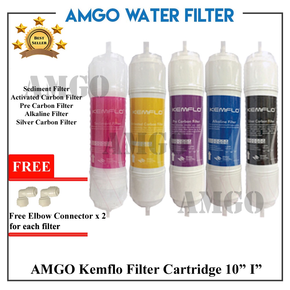 AMGO KEMFLO Halal 10" 10 I-Type (Sediment, Carbon, Alkaline, Silver ...